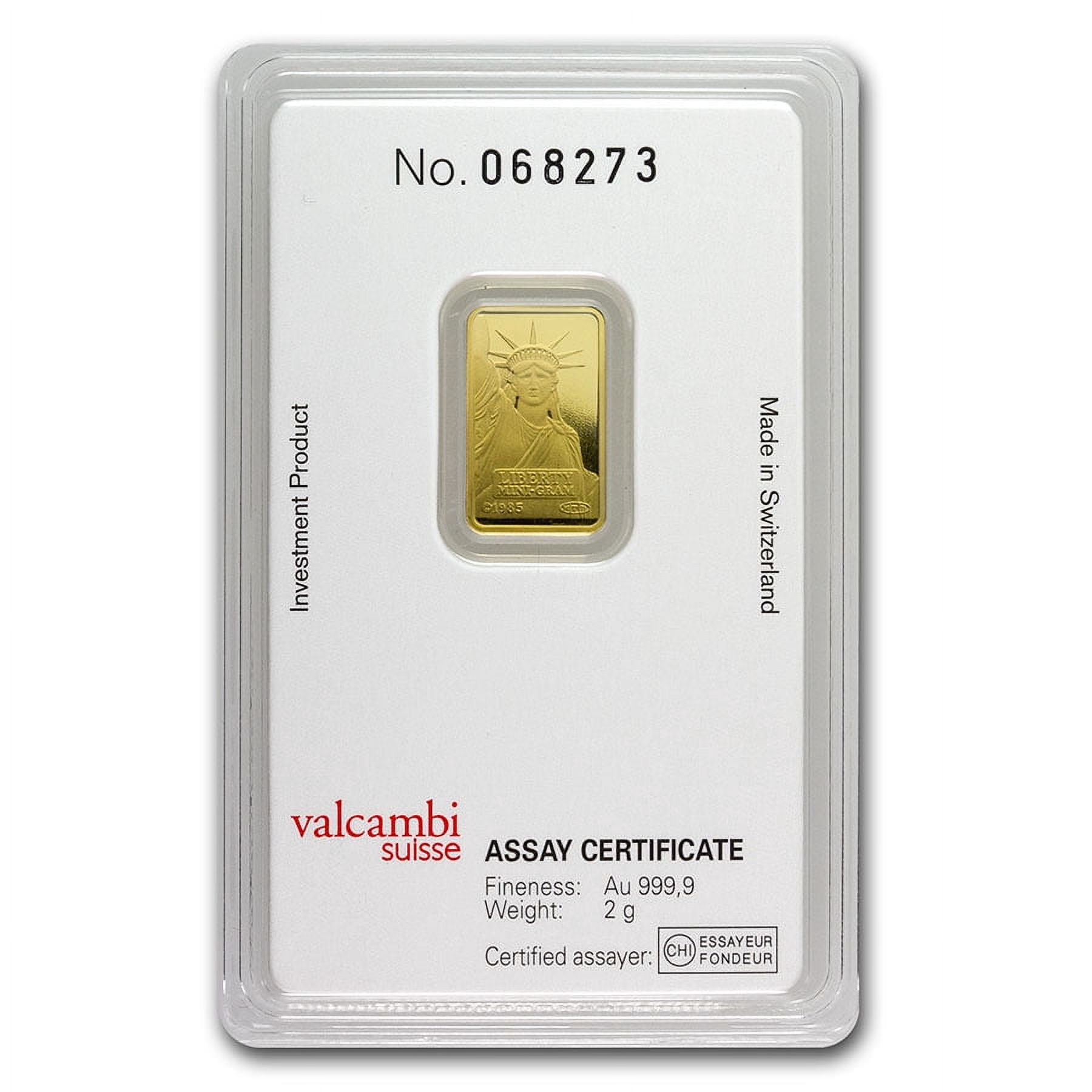 2g Statue of Liberty Gold Bar - Credit Suisse (New Assay) - Walmart.com