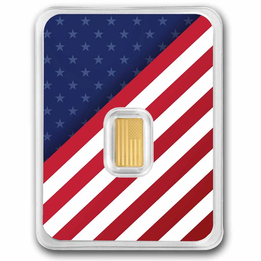 2 gram Gold Bar - United States Flag & Statue of Liberty - Walmart.com