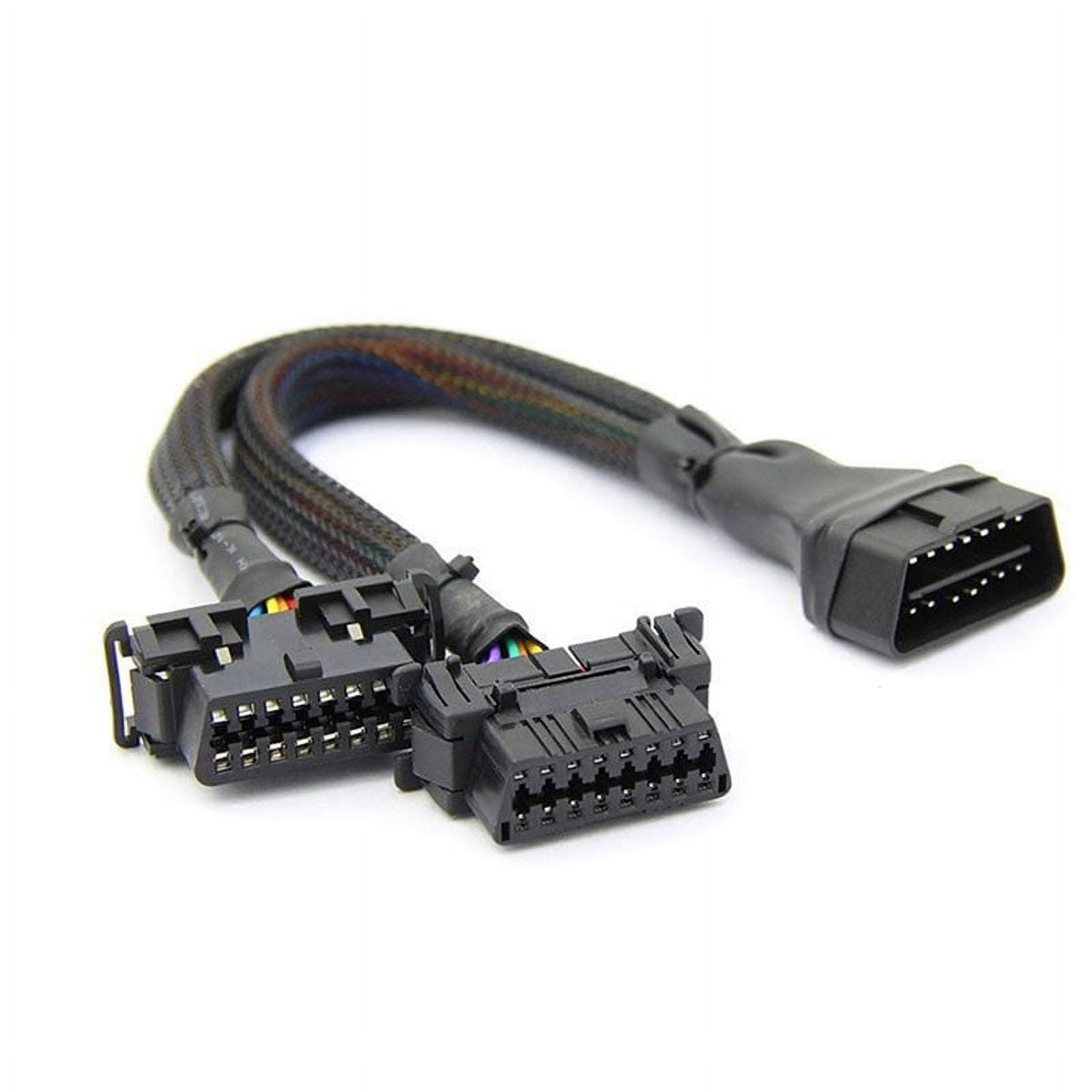 2 iN 1 OBD2 Extension Cable OBDII Male to 2 Female Splitter Car ...