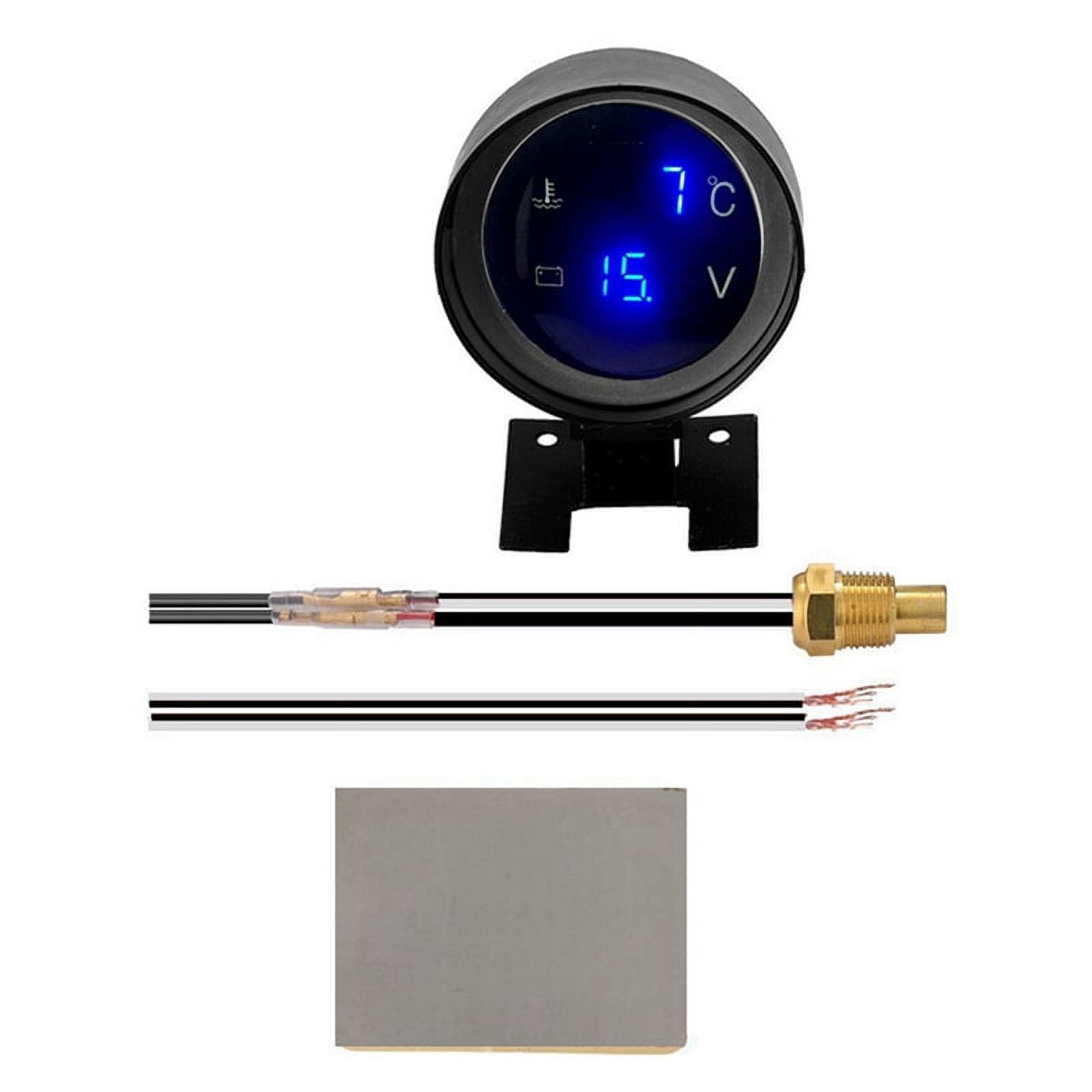 2 in 1 12V 24V Round Led Digital Car Truck Water Temp Gauge Temperature ...
