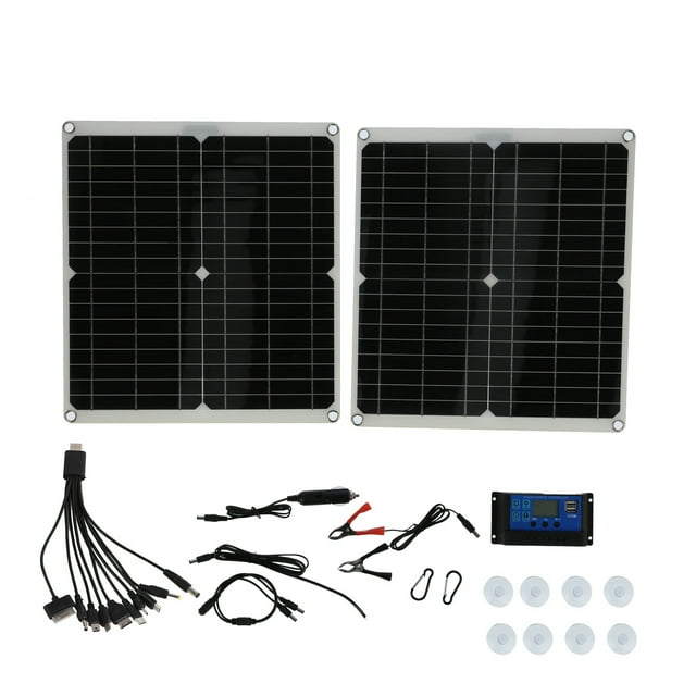 2-in-1 20V Photovoltaic Power System 25W Solar Panel Pair with 10A ...