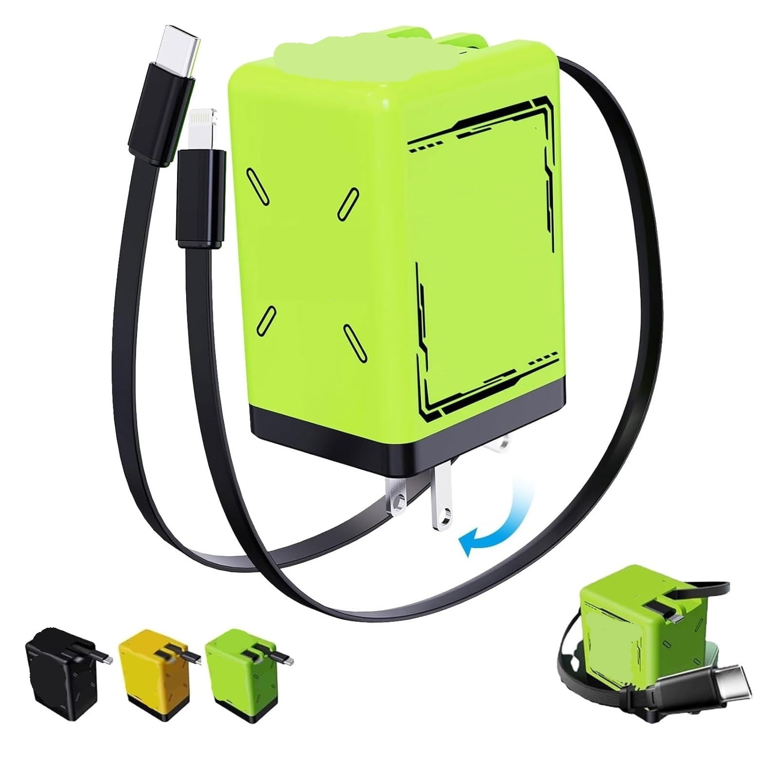 2-in-1 20w Fast Charger, Retractable Scalable Super Fast Charger Module ...