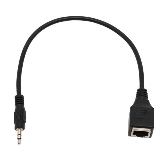 2 in 1 3.5mm Jack Male Aux Audio Cable to RJ45 Socket Ethernet Adapter ...