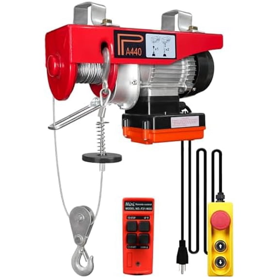 2-in-1 440 lbs Lift Hoist, 13 ft Wired and 328 ft Remote Control,110V ...