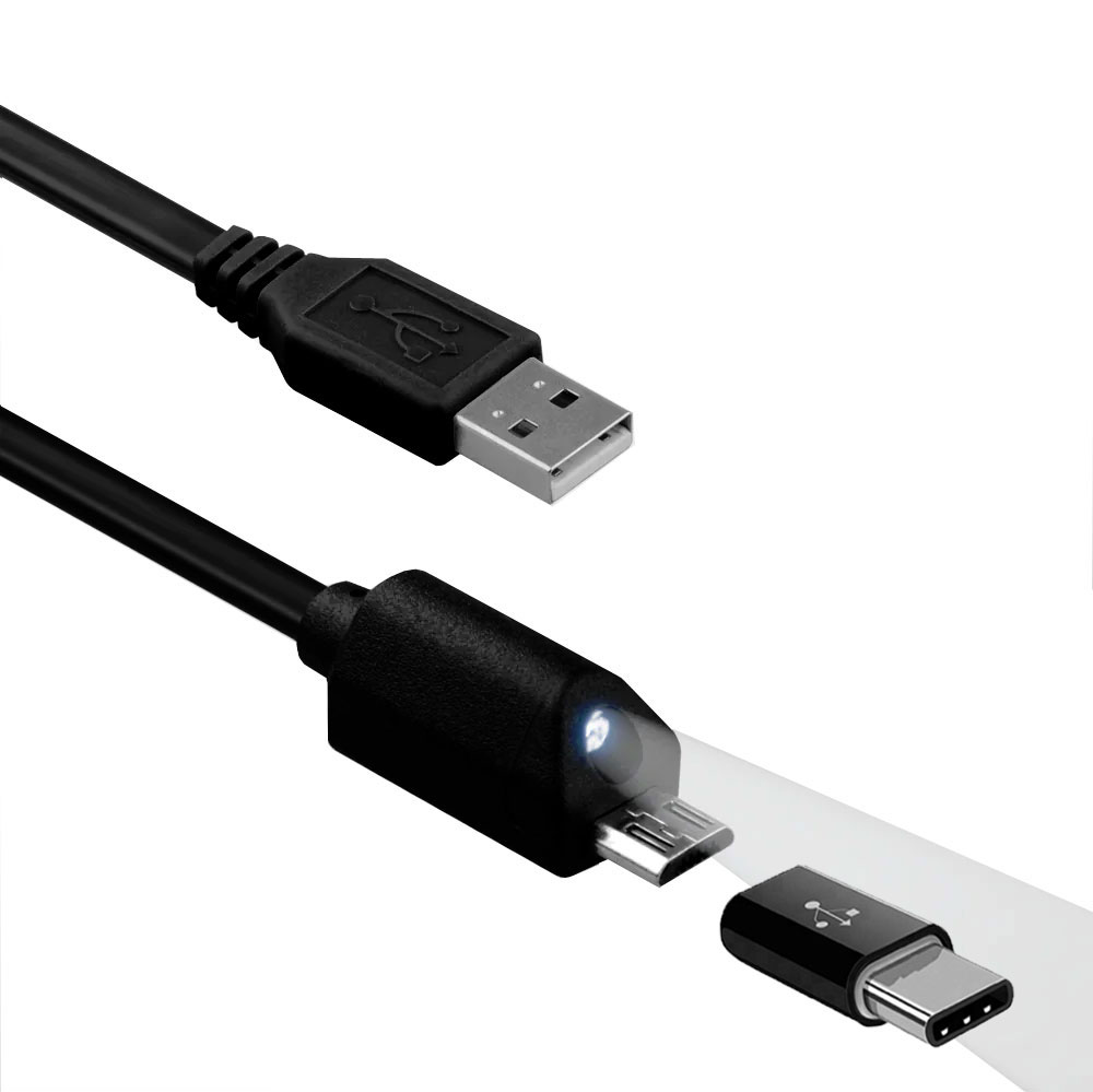2-in-1 6ft Long USB Cable Micro-USB and USB-C for Samsung Galaxy S25 ...