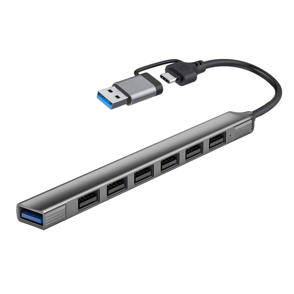 2 in 1 7Port USB C Expander USB 3.0 Hub Type C Splitter Dock Multiport ...