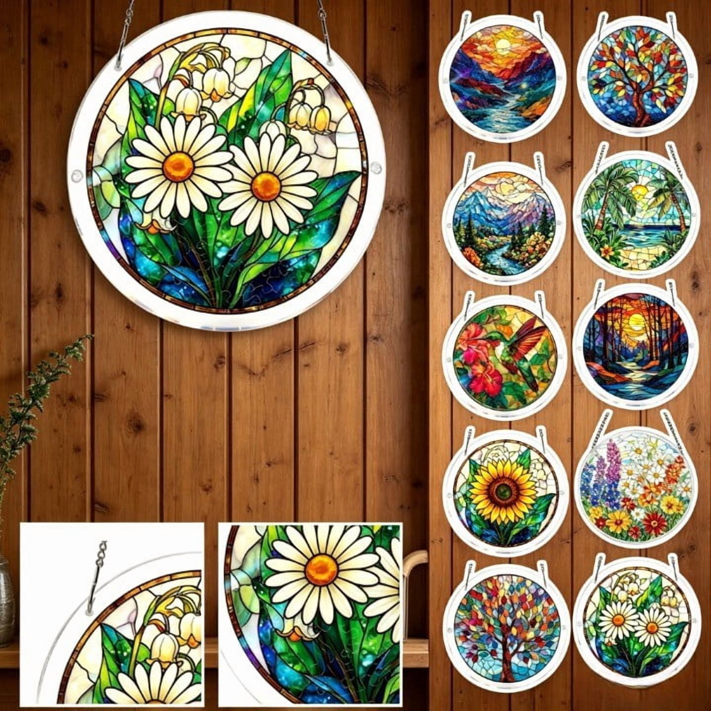 2-in-1 Acrylic Puzzle Suncatcher – DIY Stained Glass Window Hanging, UV ...
