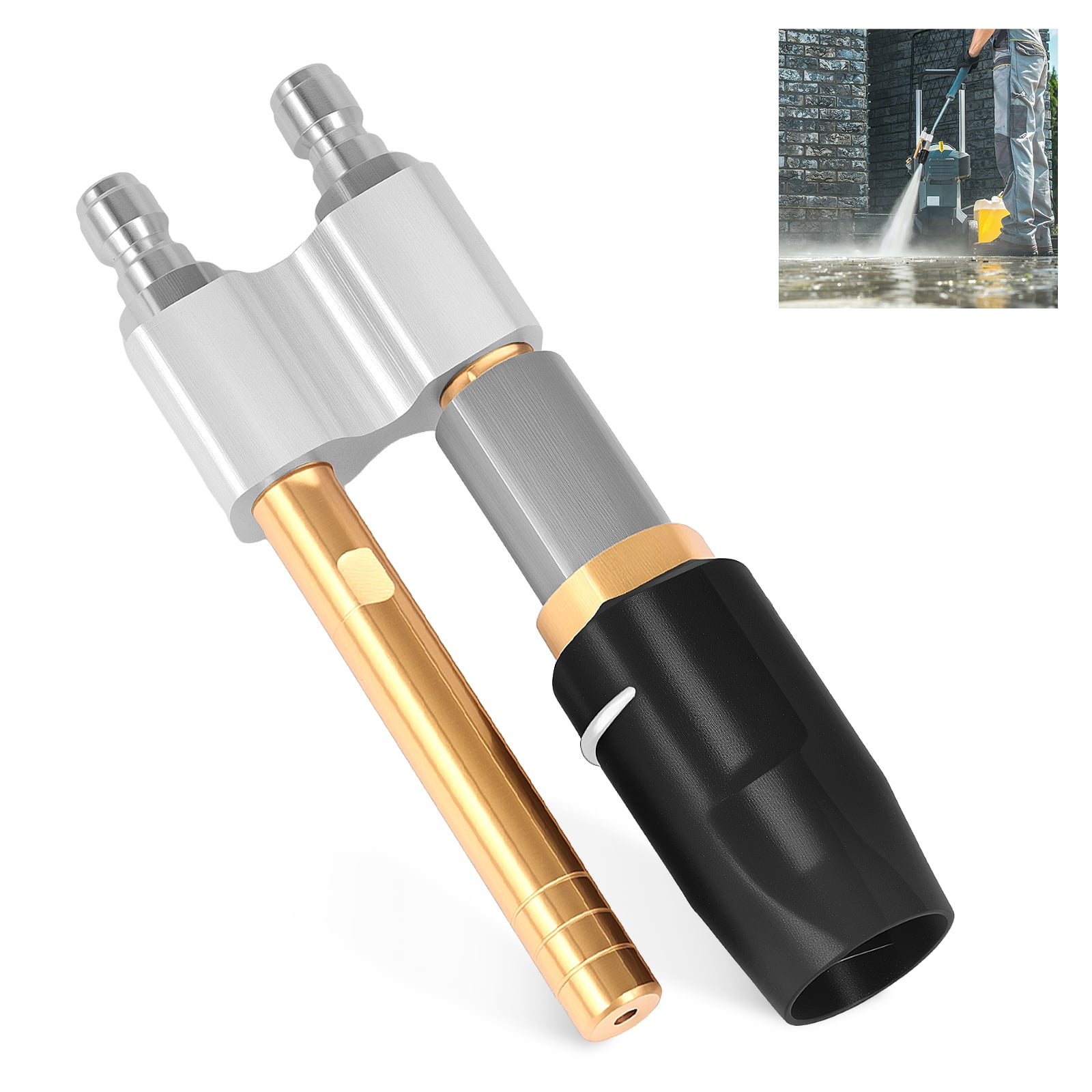 2 in 1 Adjustable Downstream Soft Wash Nozzle Brass Long Reach Twist ...