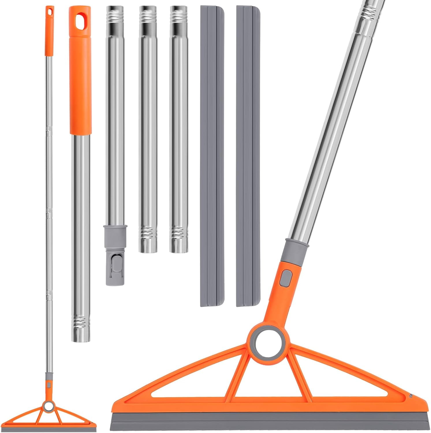 2-in-1 Air Broom, 180° Rotating 54 Inch Adjustable Silicone Rubber ...