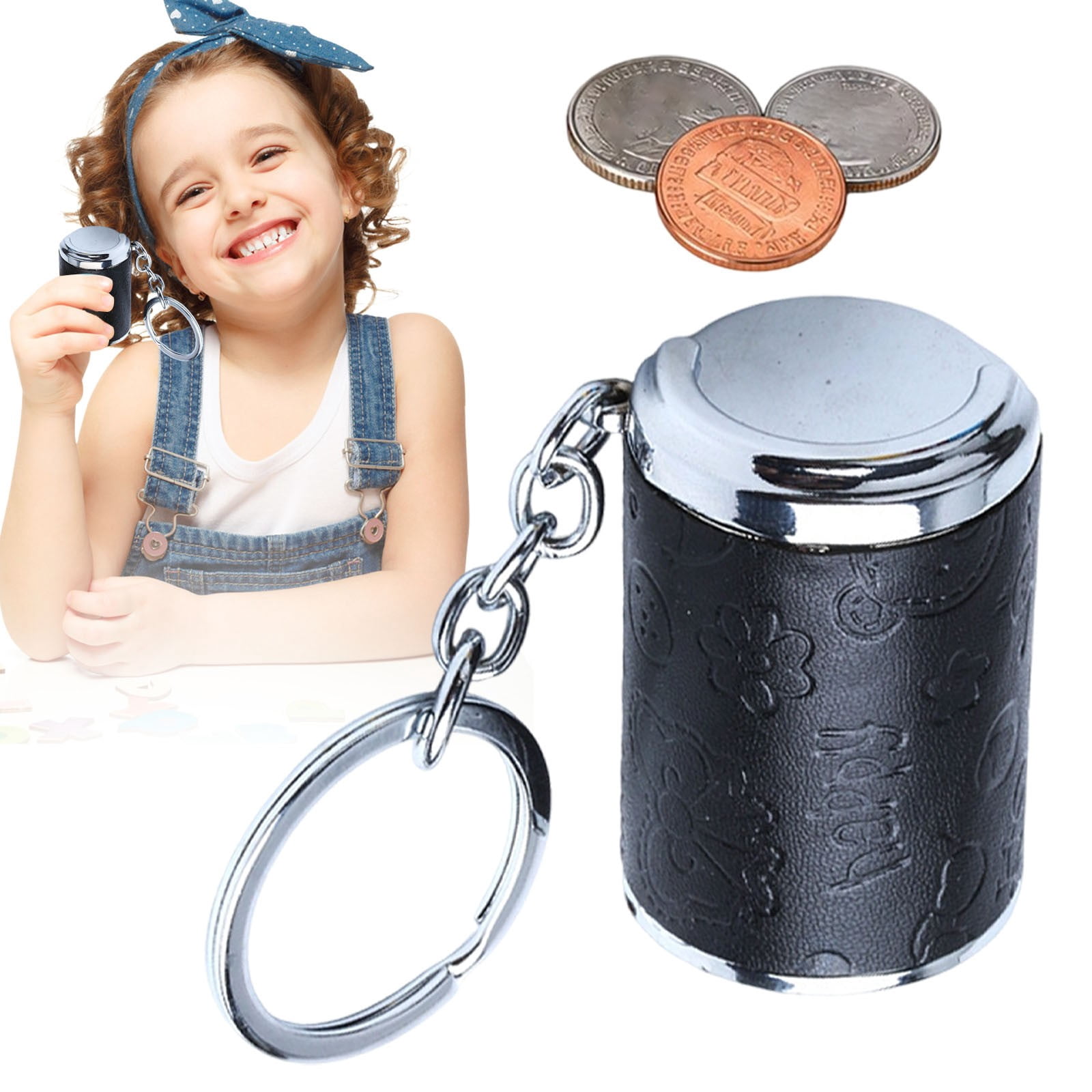 2-in-1 Alloy Coin Holder Keychain, Portable Pocket Change Organizer for ...