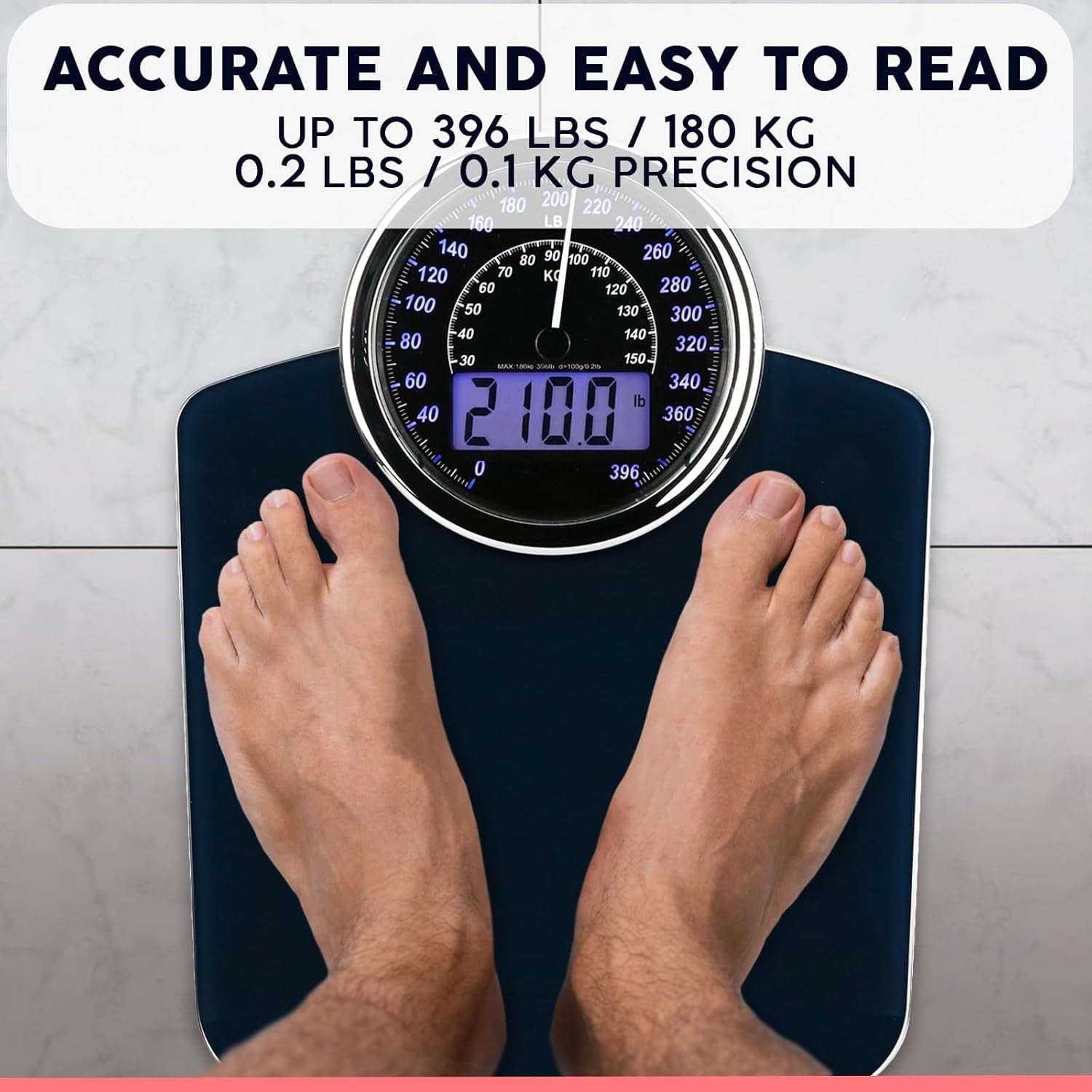 2-in-1 Analog & Digital Weighing Scale for Body Weight up to 400lbs ...