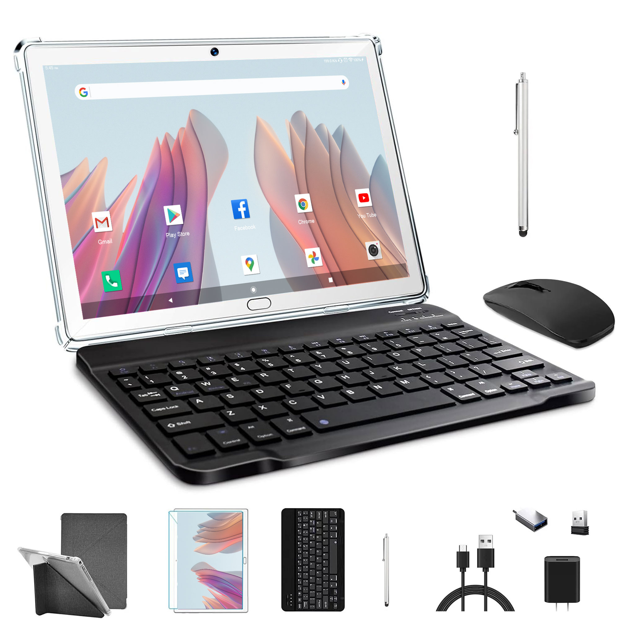 Visual Land 10.1" IPS Quad Core [2-In-1] Tablet 16GB Includes Designer ...