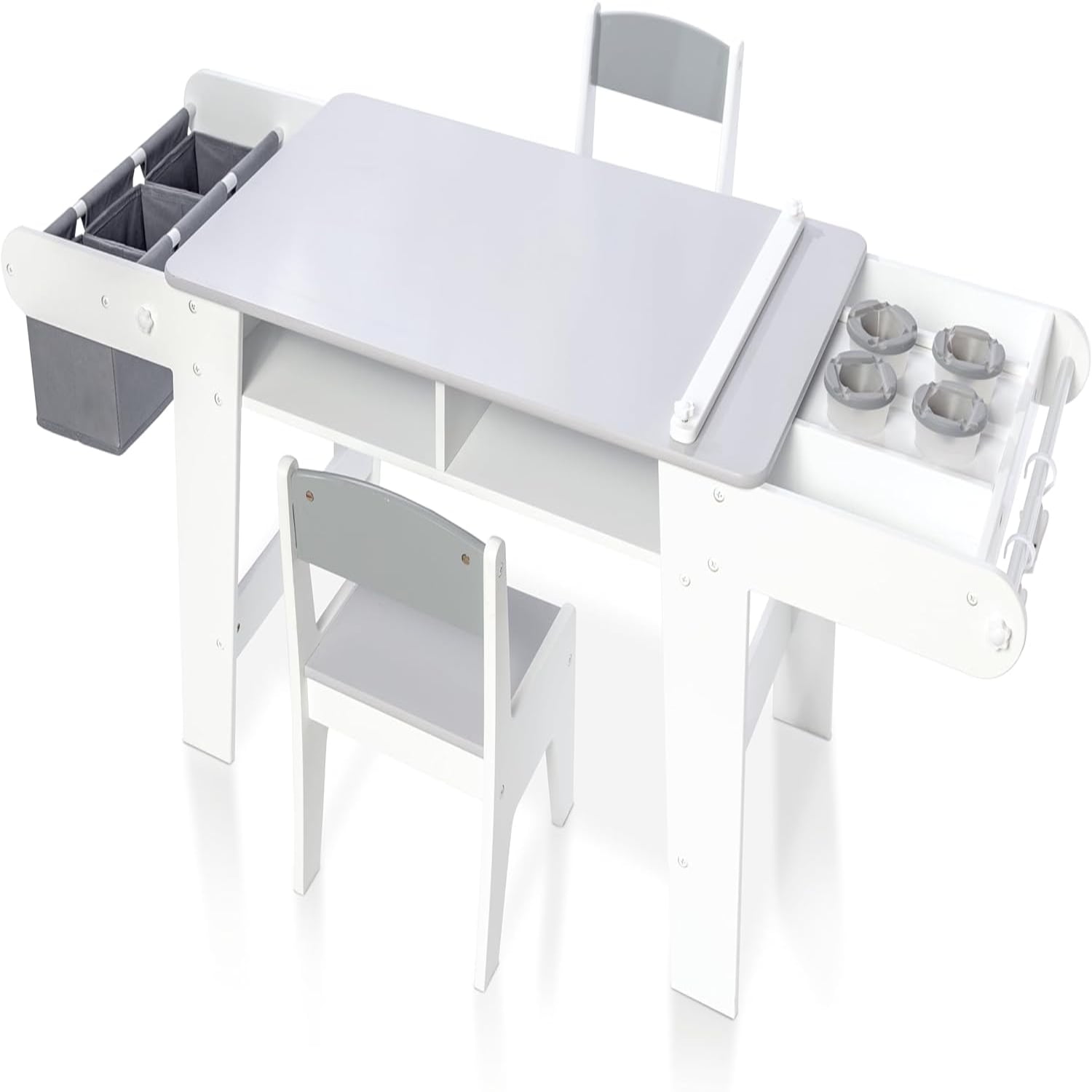 2-in-1 Art and Art Easel and Chair Set Toddler Craft and Play Wood ...