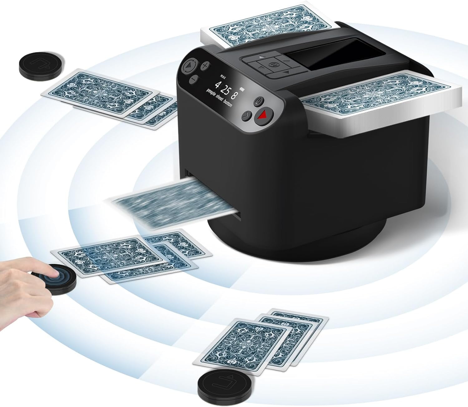 Free Shipping! 2-in-1 Automatic Card Shuffler and Dealer Machine, 360 ...