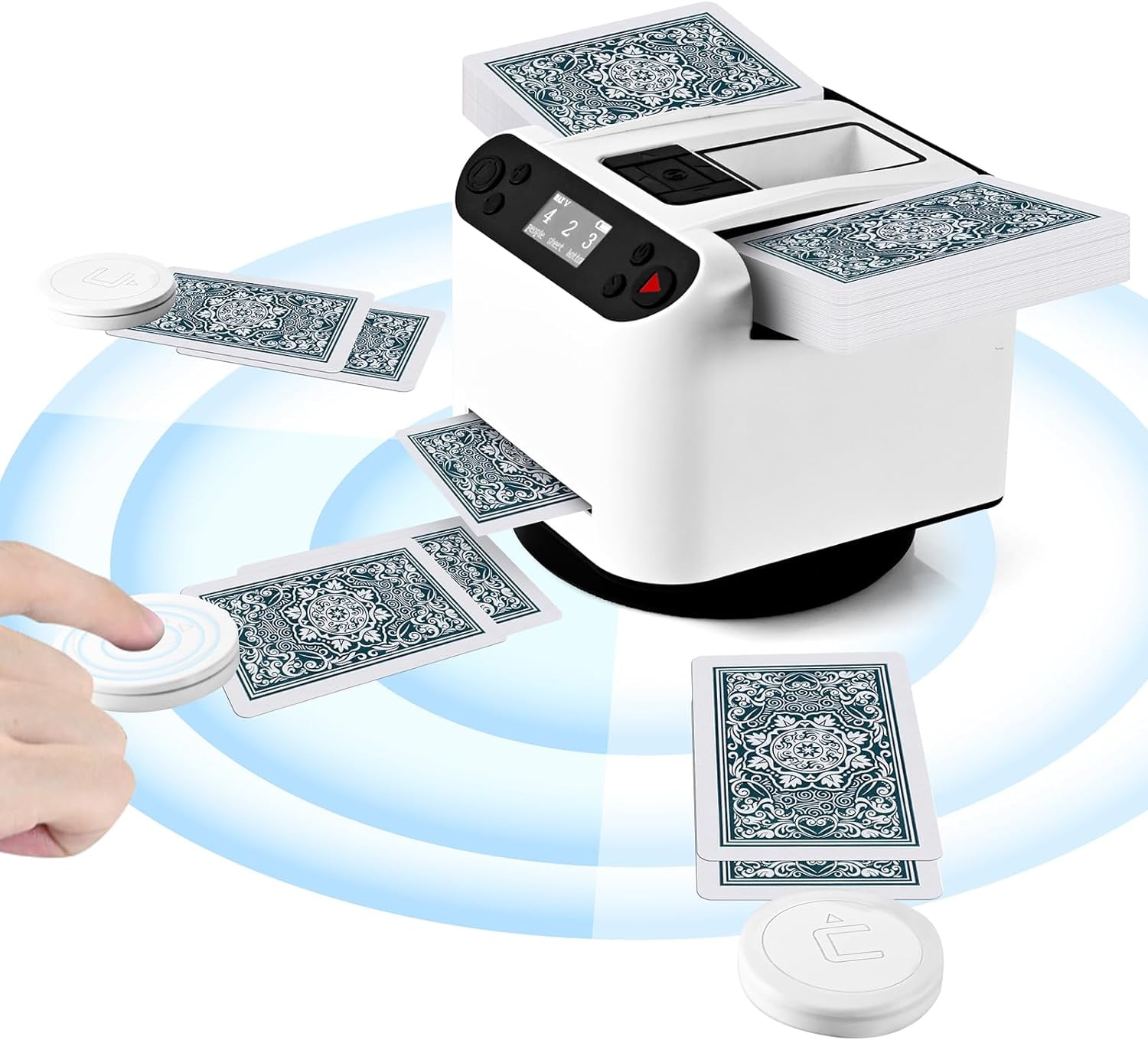 Automatic Card Shuffler and Dealer, 360° Rotating Card Dealer with ...