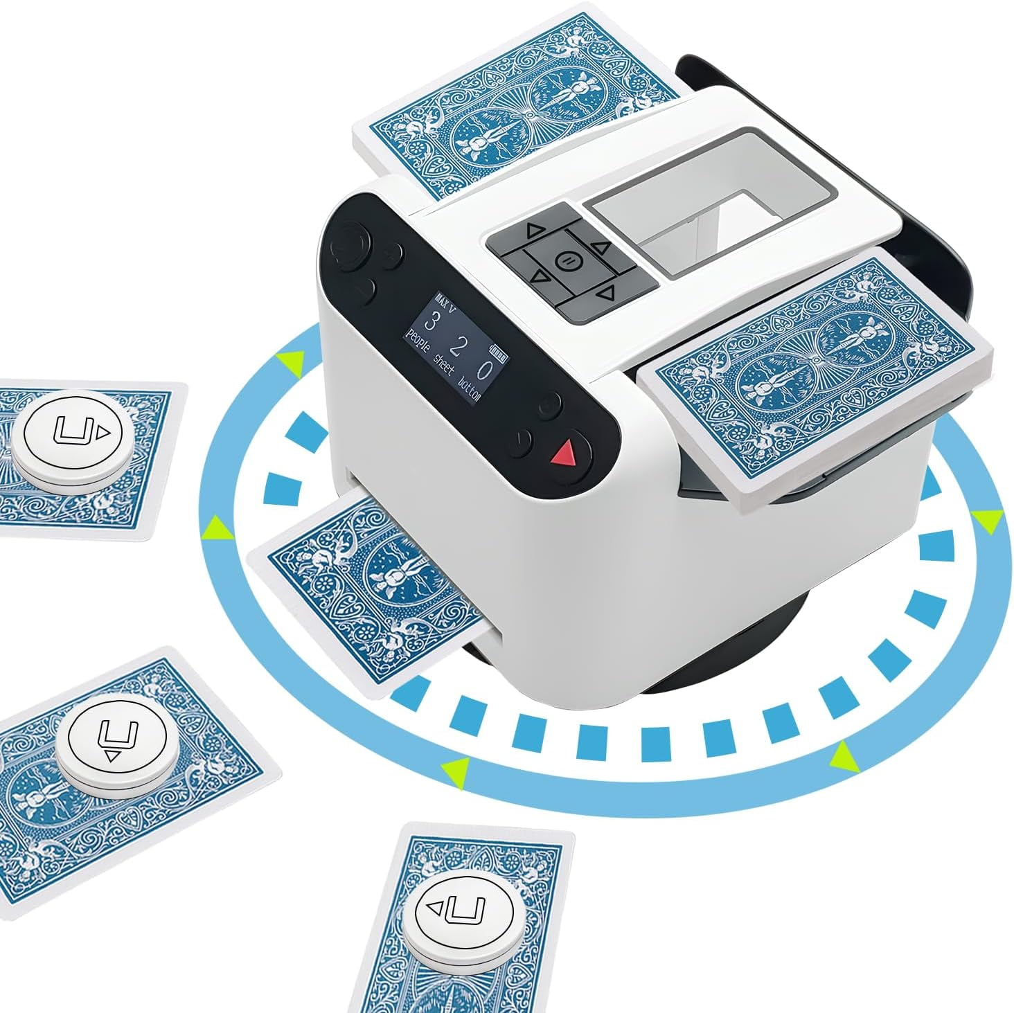 2-in-1 Automatic Card Shuffler and Dealer Machine, 360° Rotating ...