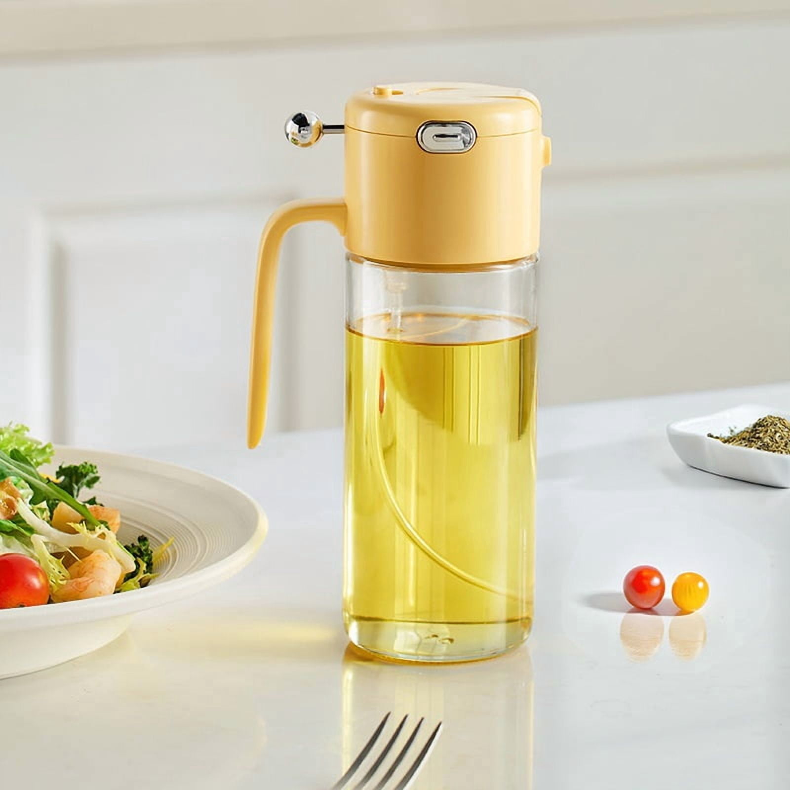 2-in-1 Automatic Opening and Closing Pour Spray Glass Oil Bottle ...