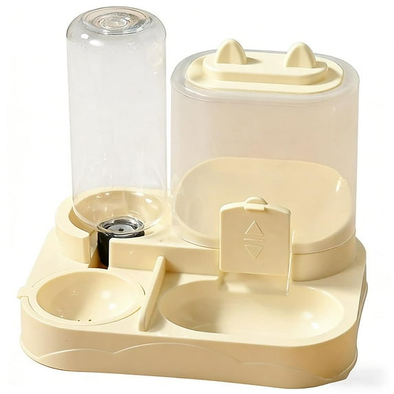 2 in 1 Automatic Pet Feeder Water Dispenser Compact Feeding Station Cat ...