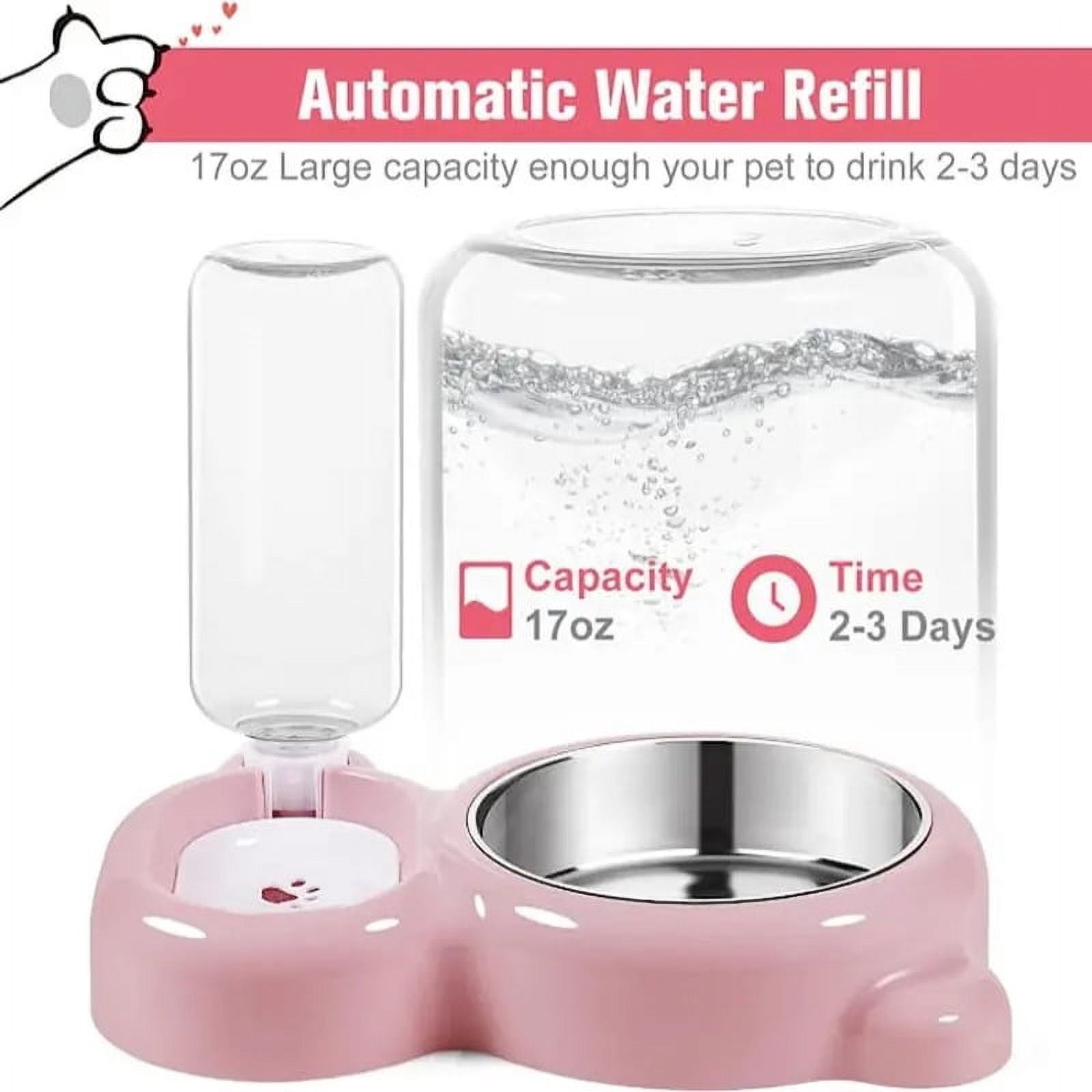 2-in-1 Automatic Pet Water Dispenser & Food Bowl Combo Leak-Proof ...