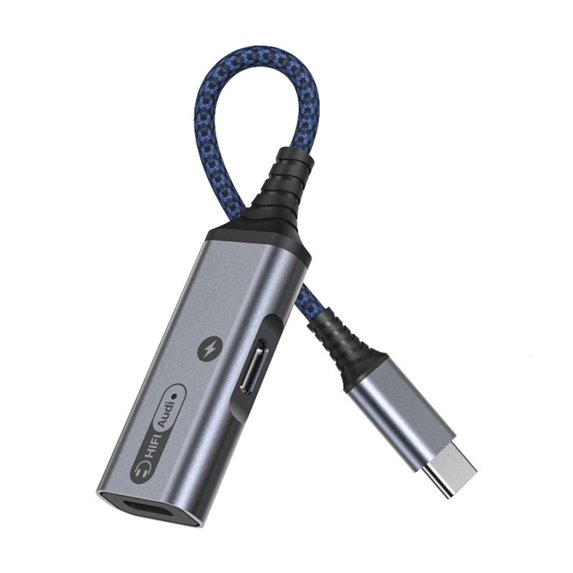 2 in 1 Aux Audio Cable with Type C PD 60w Charging Adapter USB C to 3 ...