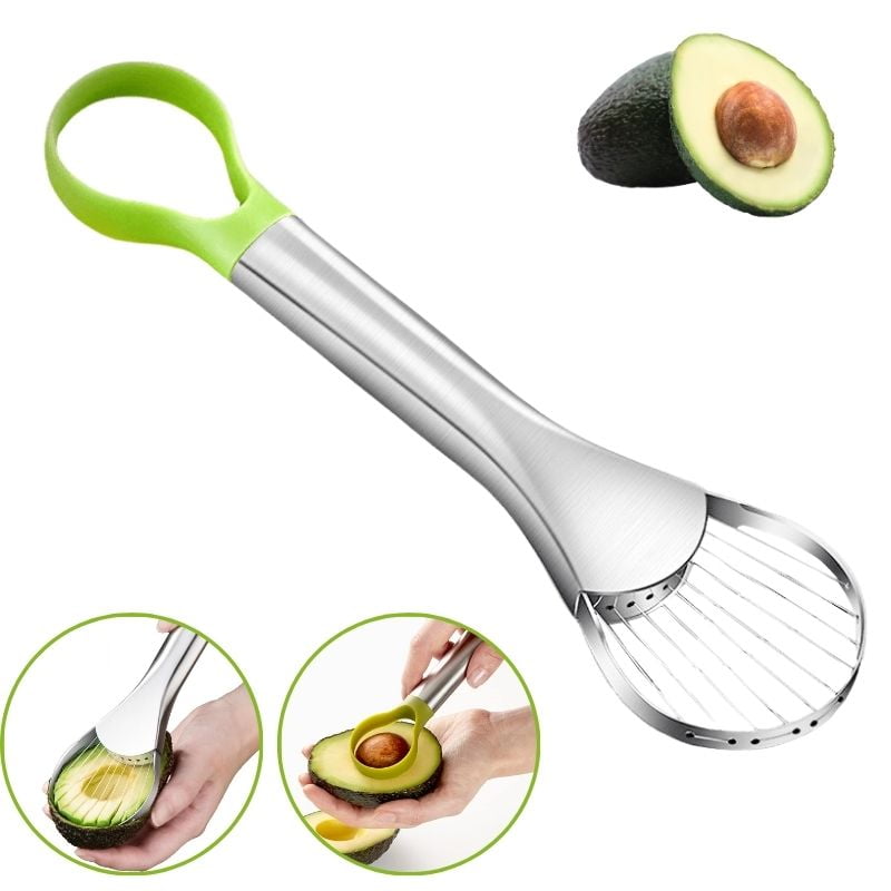 2 in 1 Avocado Slicer, Avocado Pit Remover Cutter Peeler, Stainless ...