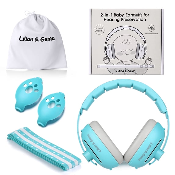 2-in-1 Baby Ear Muffs Noise Protection, Adjustable Headphones with ...