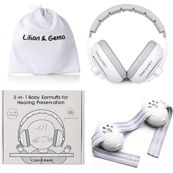 2-in-1 Baby Ear Muffs Noise Protection, Adjustable Headphones with ...
