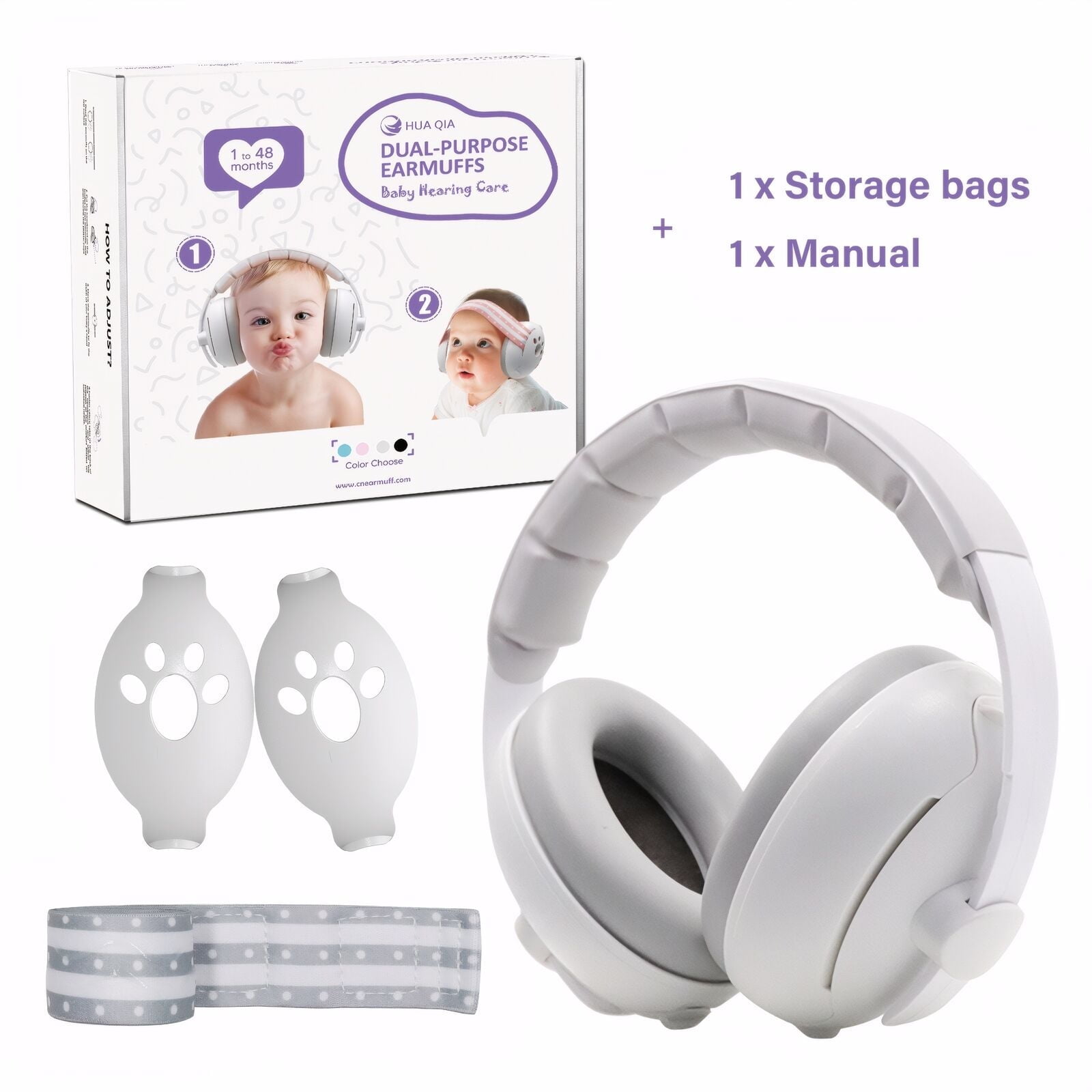 2-in-1 Baby Ear Muffs for Hearing Protection, Noise Cancelling Earmuffs ...