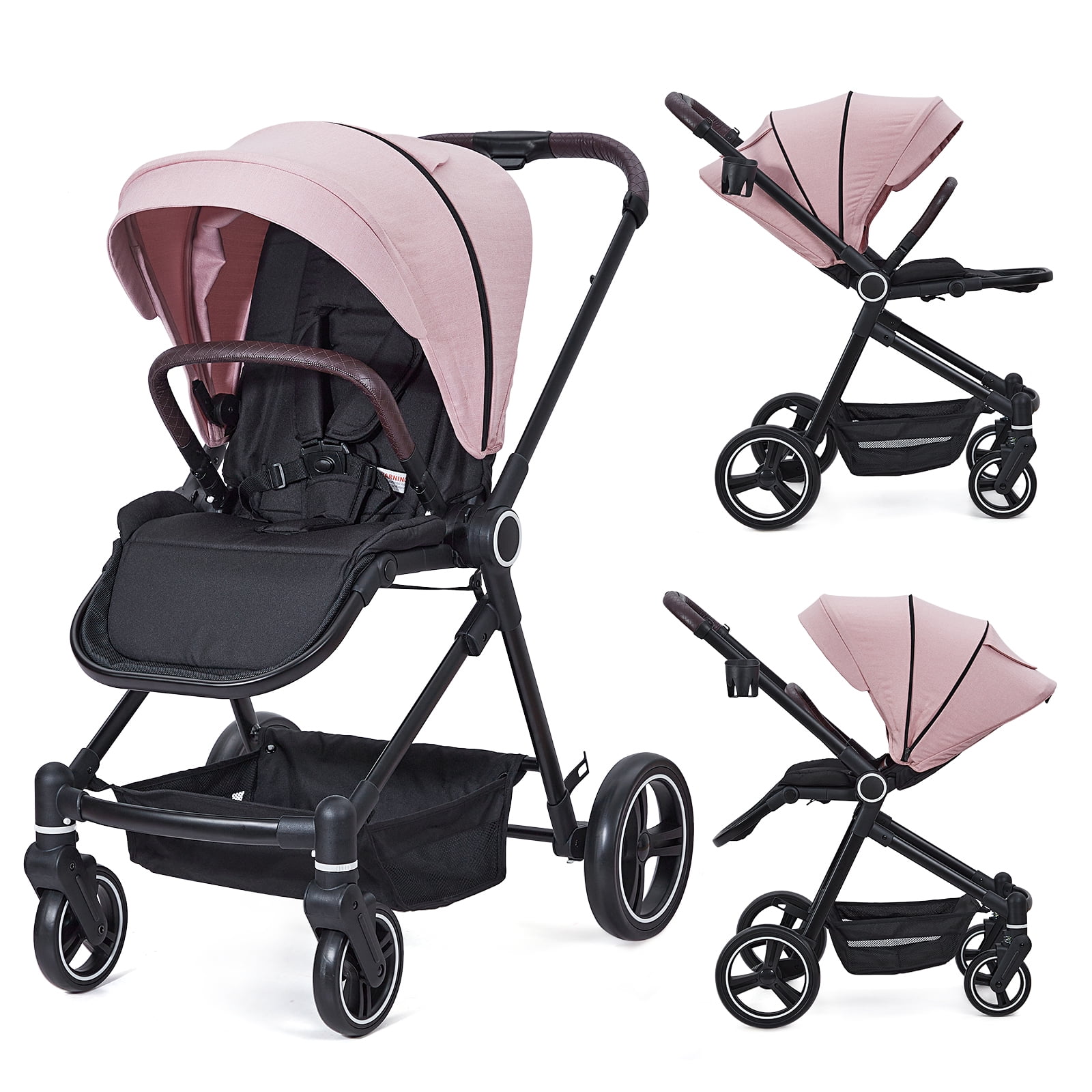 2-in-1 Baby Stroller Travel Stroller Reversible Stroller, Bassinet ...