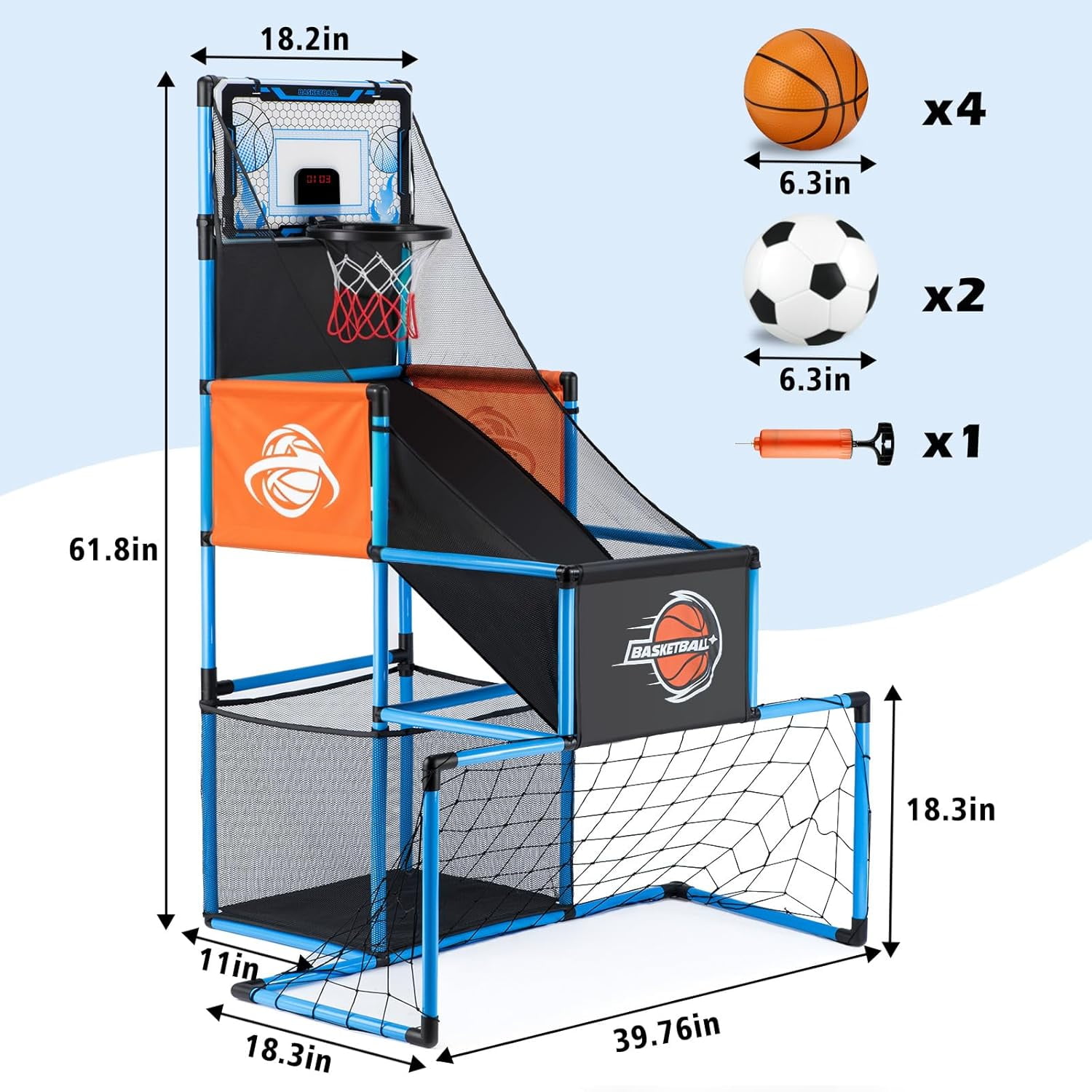 2 in 1 Basketball Arcade Game & Soccer Goal for Kids - Walmart.com