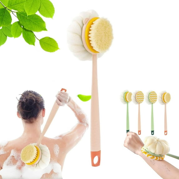 2-in-1 Bath Scrubber & Back Brush, Double-Side Body Scrubber Soft ...