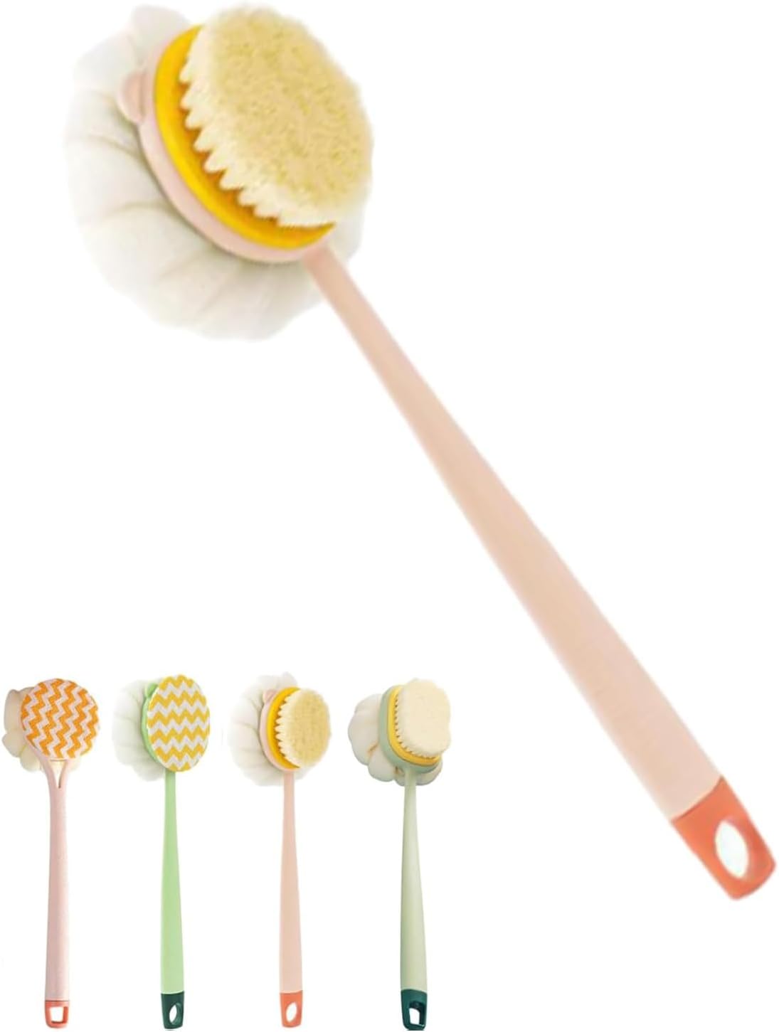 2-in-1 Bath Scrubber & Back Brush–Extra Long Handle, Back Scrubber for ...