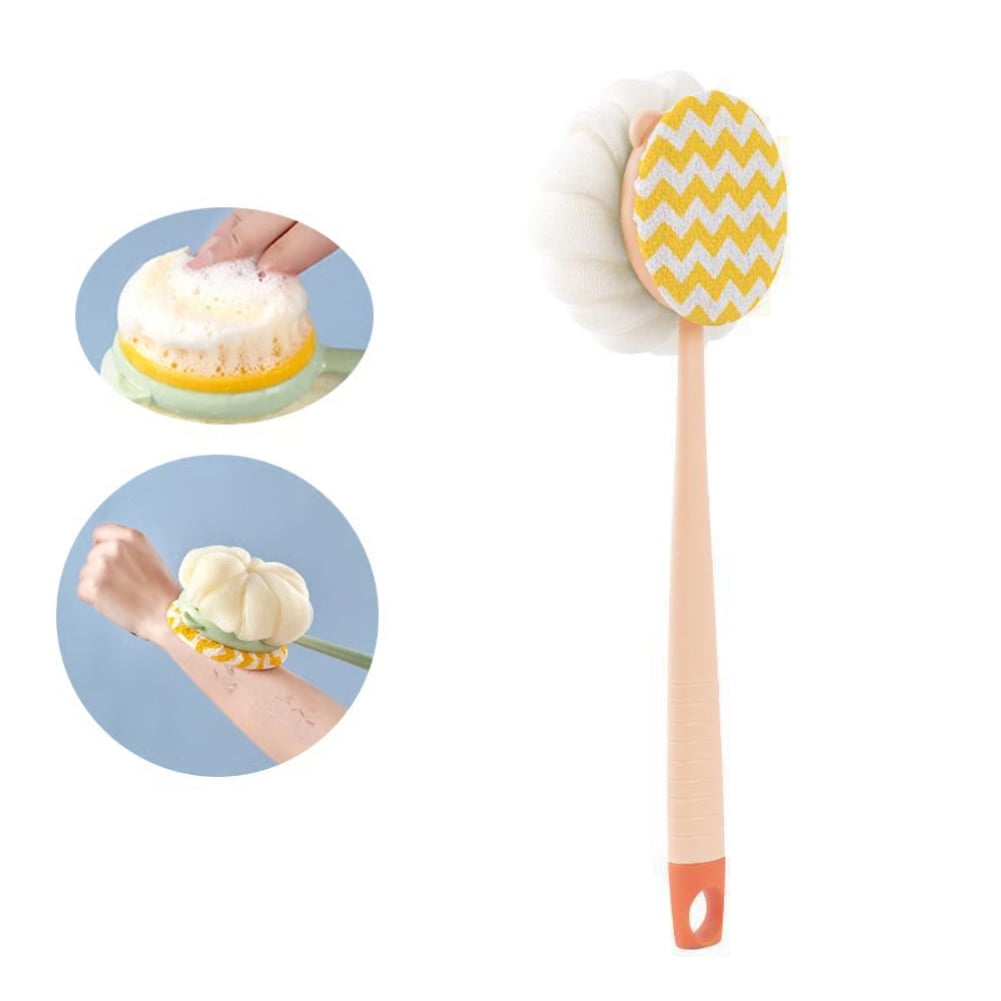 2-in-1 Bath Scrubber & Back Brush – Extra Long Handle, Soft Bristles ...