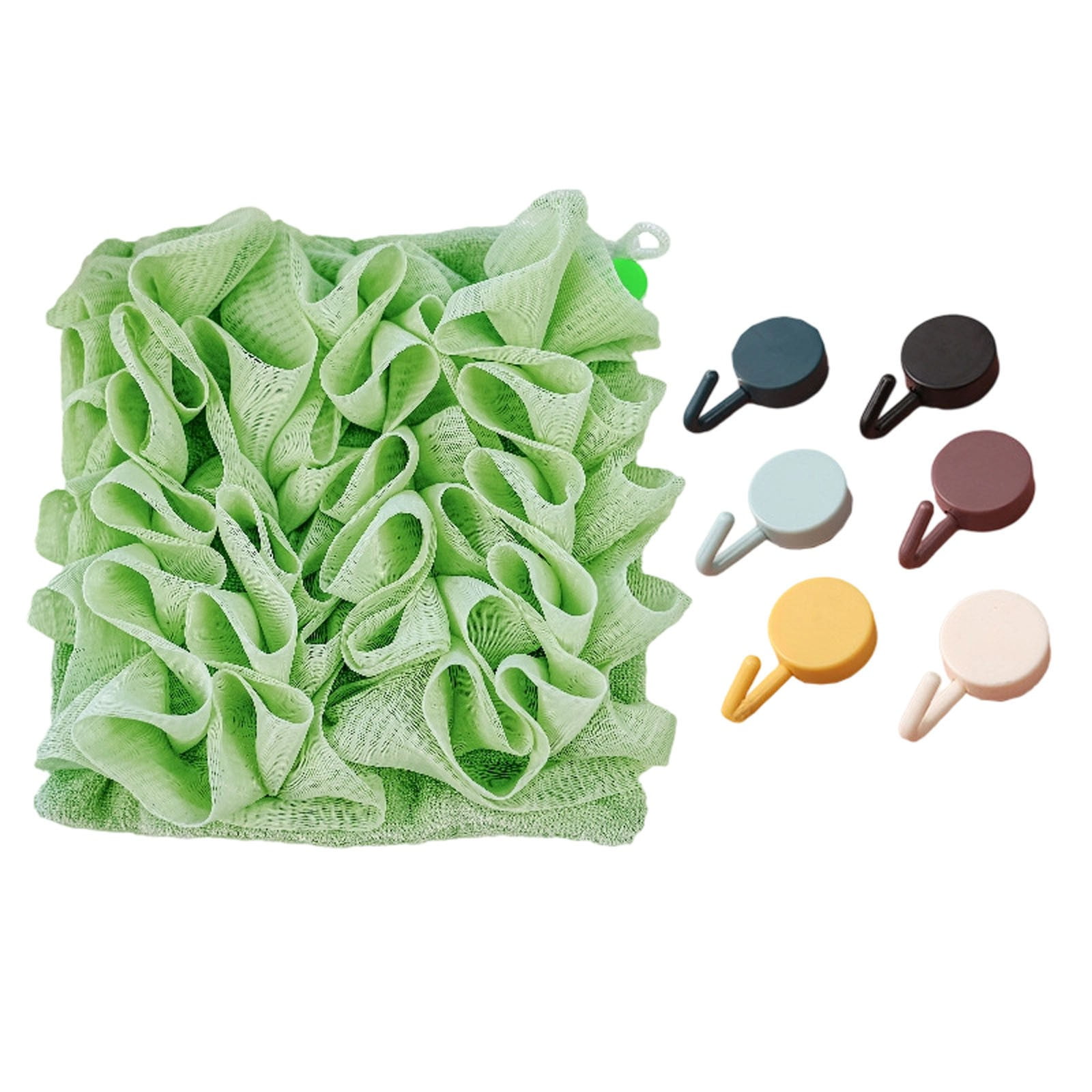 2 in 1 Bath Sponge and Soap Holder Exfoliating Loofah with Hanging Hook ...