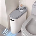 2-in-1 Bathroom Trash Can – Compact, Durable Plastic Waste Bin with ...