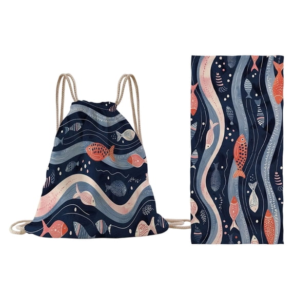 2 in 1 Beach Towel Backpack, Sand Free Quick Dry Microfiber Towel ...