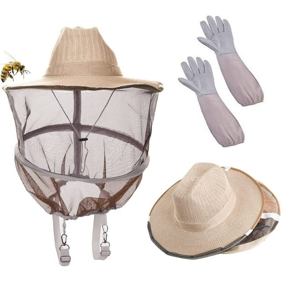 FUCHEGN Bee Keeping Kit, Beekeeping Veil and Beekeeping Gloves ...