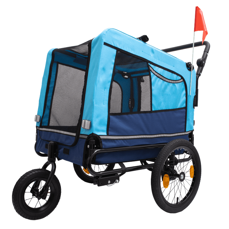 2-in-1 Bike & Pull-Behind Pet Trailer – Convertible Dog/Cat Carrier ...