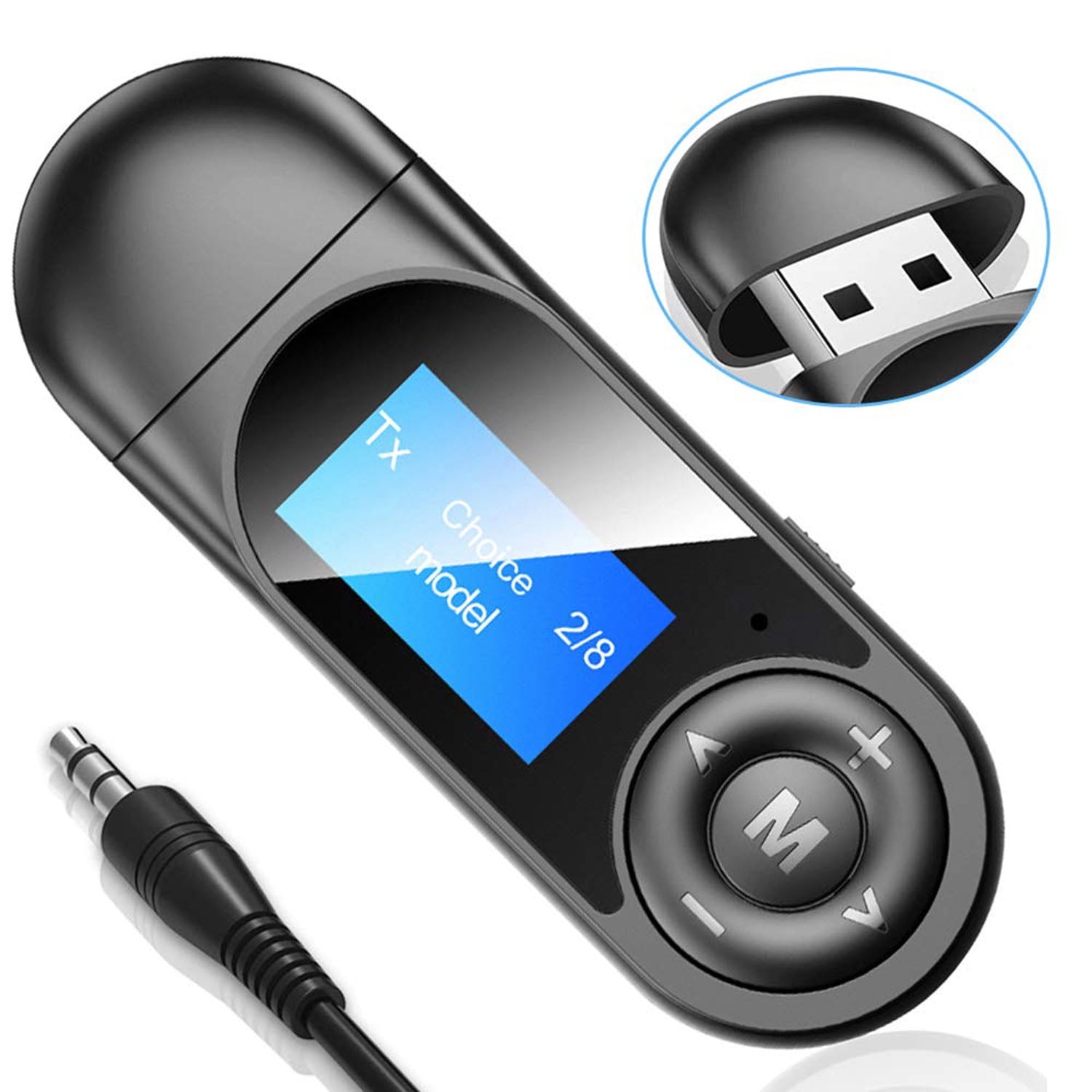 2 in 1 Bluetooth 5.0 Transmitter and Receiver Wireless Bluetooth Audio ...