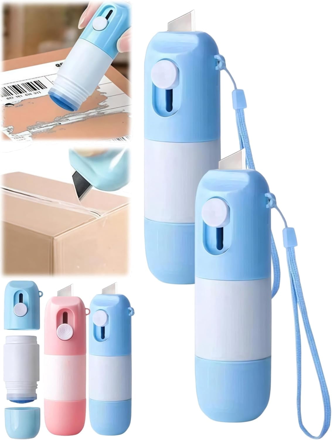2-in-1 Box Cutter & Thermal Paper Eraser - Thermal Ink Remover Privacy ...