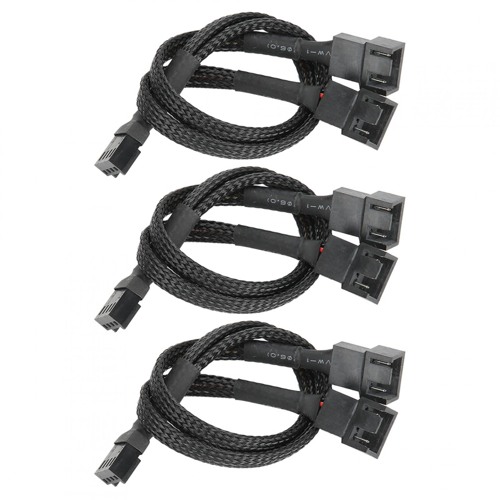 2-in-1 Braided 4-Pin to 4-Pin + 3-Pin PC Fan Adapter Cable for ...