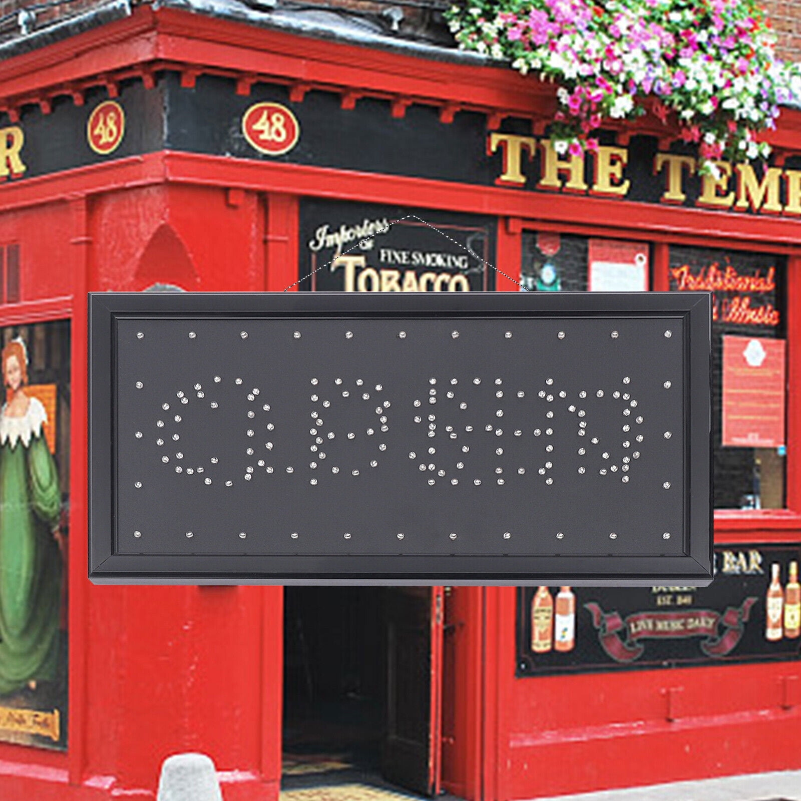 LED Open Closed Neon Sign, Hanging PVC Decoration, 25x48cm, Bright ...