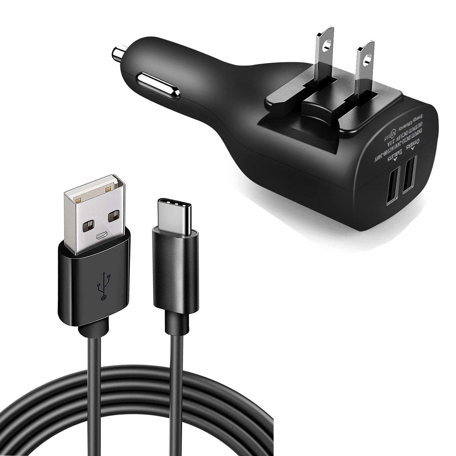2-in-1 Car Home Charger for TCL 50 LE/XE 5G/XL 5G/60/60R/K32 5G - 6ft ...