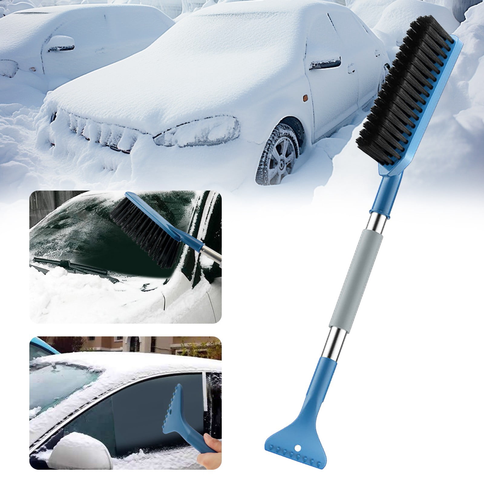 2-in-1 Car Snow Brush and Ice Scraper, Ergonomic Handle, Multi ...