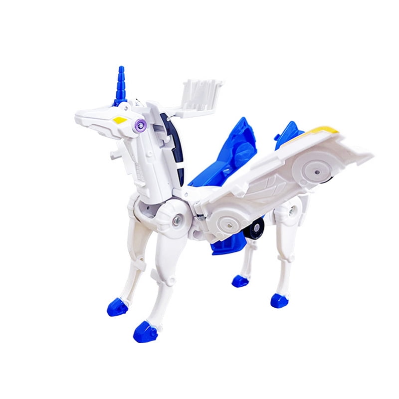 2 in 1 Car Transform Unicorn Figurines Magnetic Vehicle Cartoon Horse ...