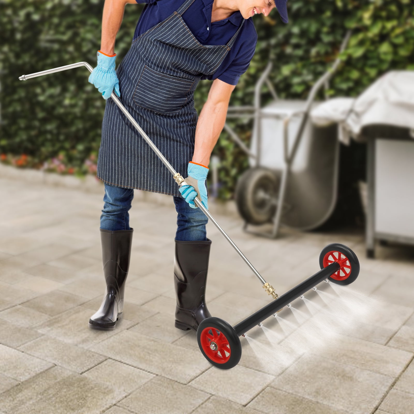 2-in-1 Car Undercarriage & Pressure Broom Washer Attachment - 7-Nozzle ...