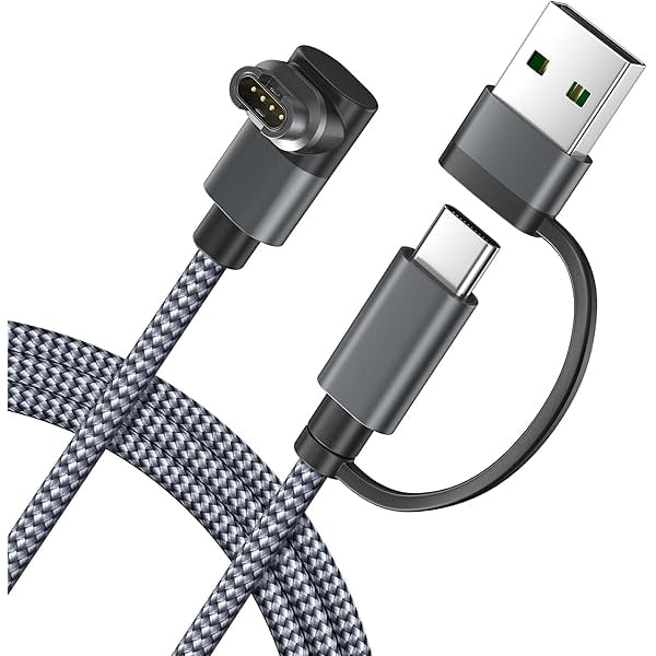 2-in-1 Charger Cable for Garmin Watch 4FT 1Pack,Charging Power Cord for ...