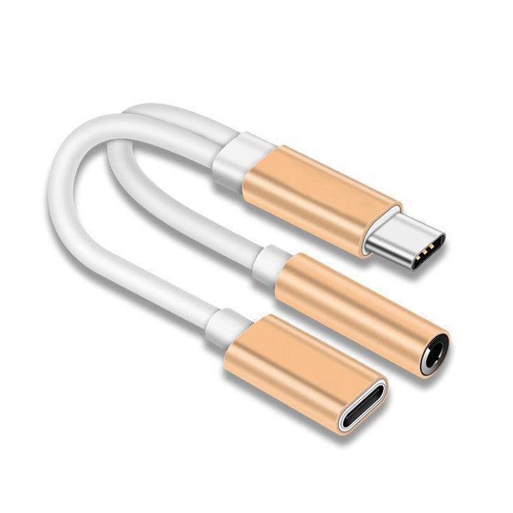 2 in 1 Charger and Headphone USB Type C to 3.5mm Aux Adapters Cable ...