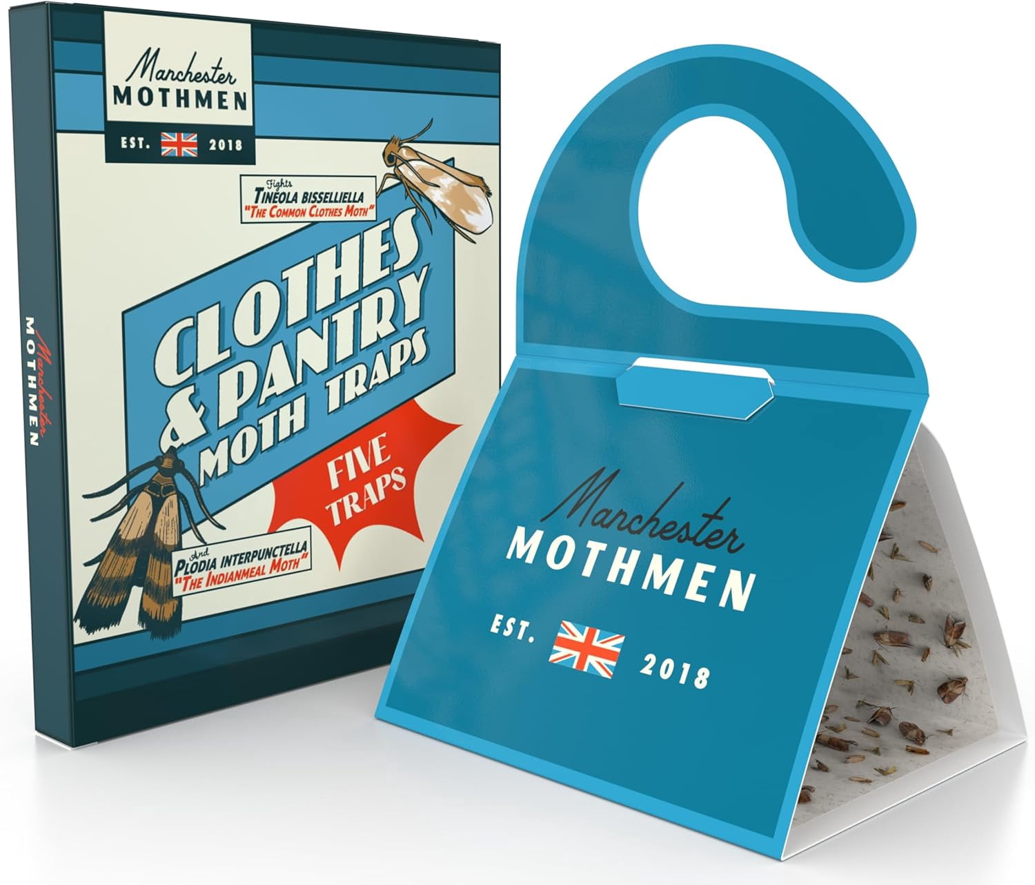 2-in-1 Clothing & Pantry Moth Traps for House | 5-Pack Moth Killer ...