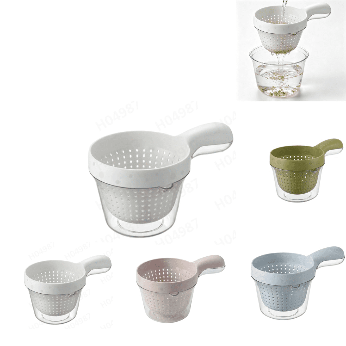 2-in-1 Colander Bowl Set, Plastic Fruit Veggie Washing Basket with ...